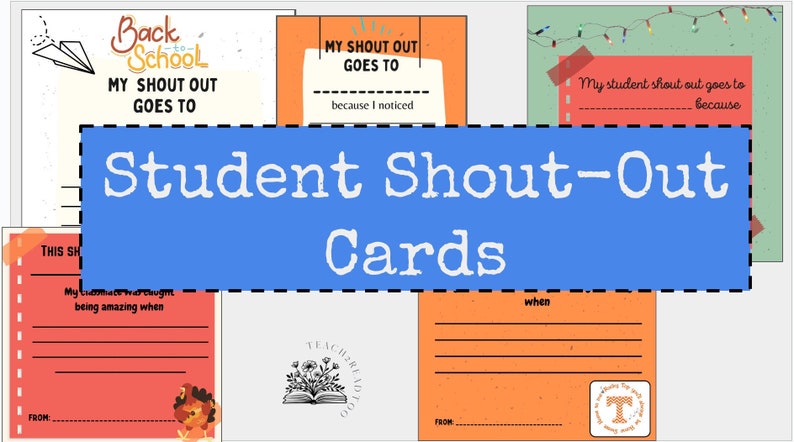 Student Shout-out Cards - Etsy