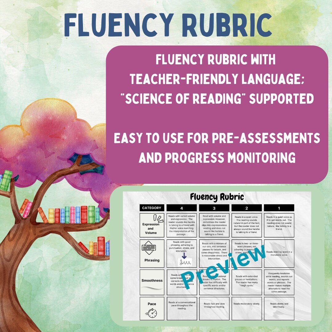 Fluency Rubric for Interventions - Etsy