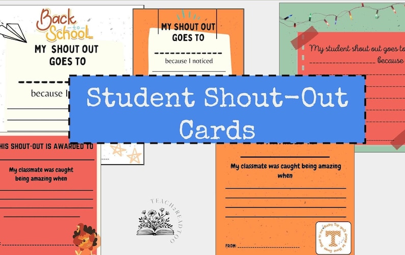 Student Shout-out Cards - Etsy