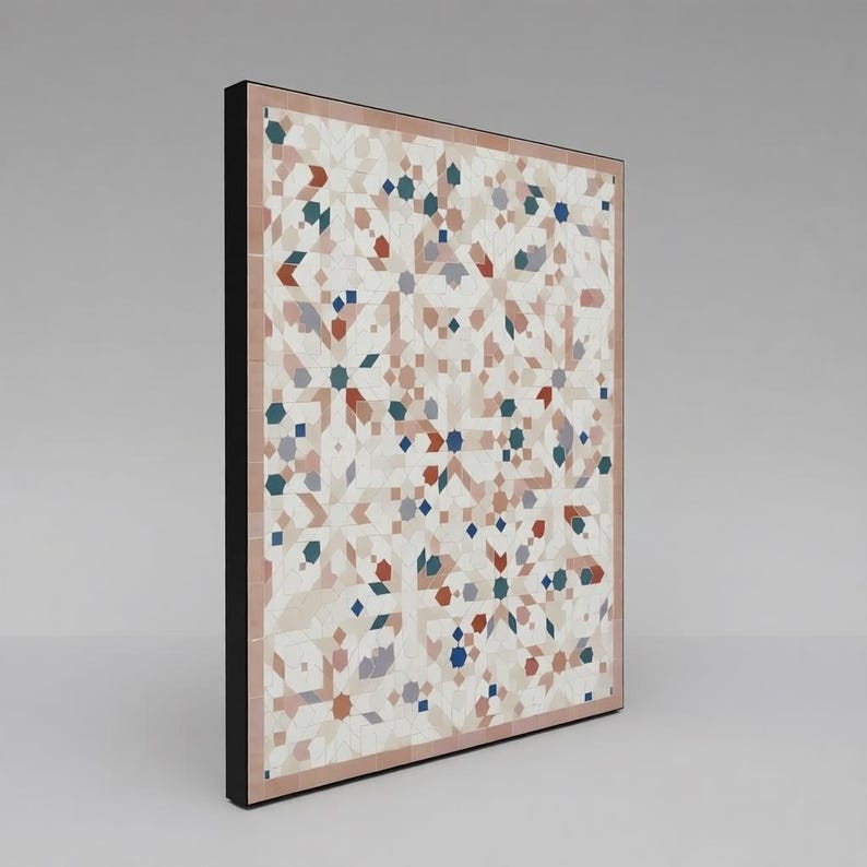 Handmade Moroccan Zellige Wall Art – Geometric Mosaic Tile Panel for ...