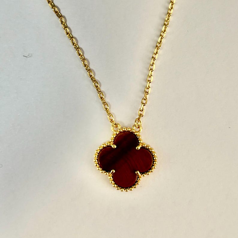 Gold Filled and Silver Four Leaf Clover Necklace - Etsy Australia