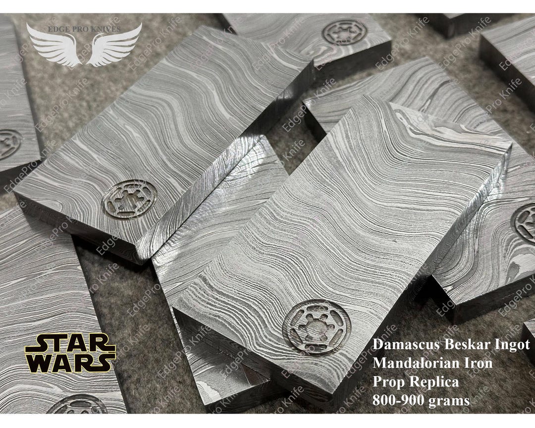 Damascus Steel Beskar Ingot Real Steel, Gift for Him, Gift for Her ...