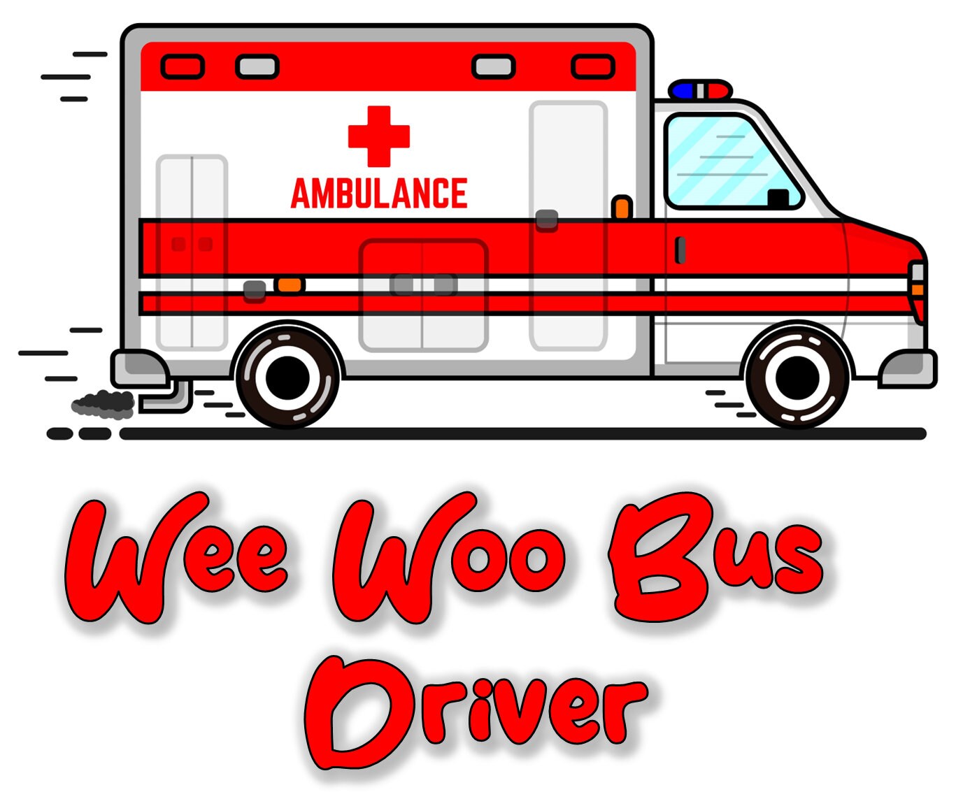 Wee Woo Bus Driver - PNG - Transparent Background - 3 Different Layouts ...