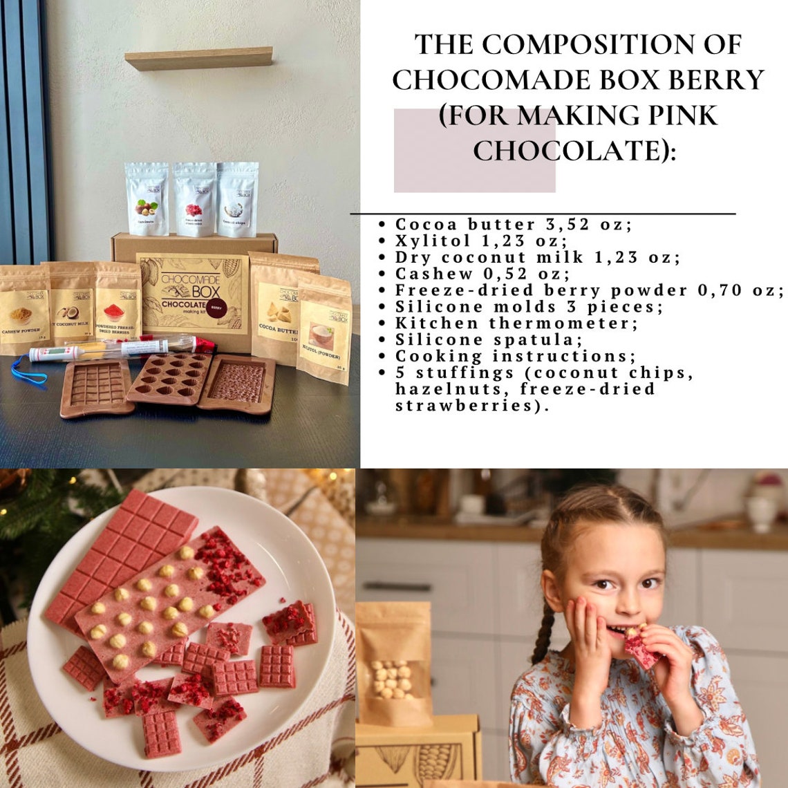 Berry Chocolate Making Set Do It Yourself, DIY Chocolate Bar Kit ...