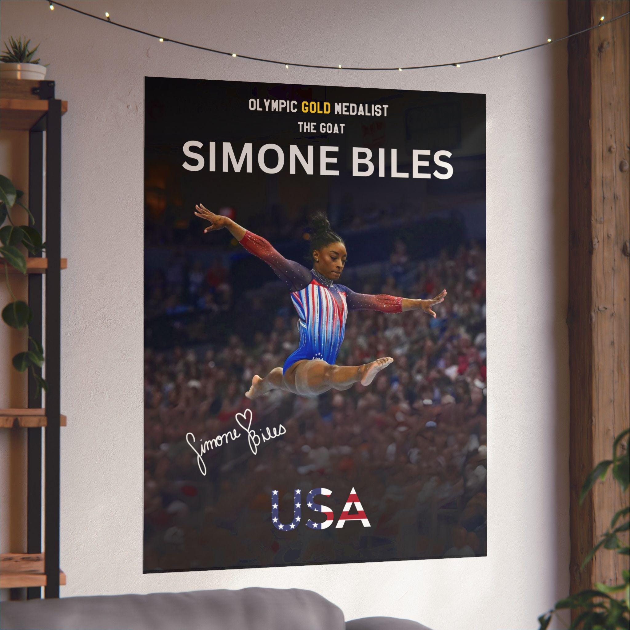 Simon Biles, Poster, USA Poster, Simon Biles Art, Simon Biles Print ...