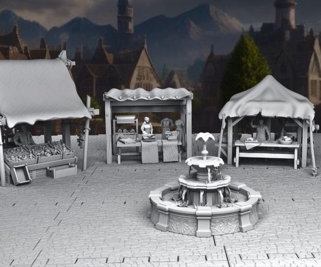 Market Stalls - Butcher - Fabric - Farmer - Produce - Shop- RPG ...