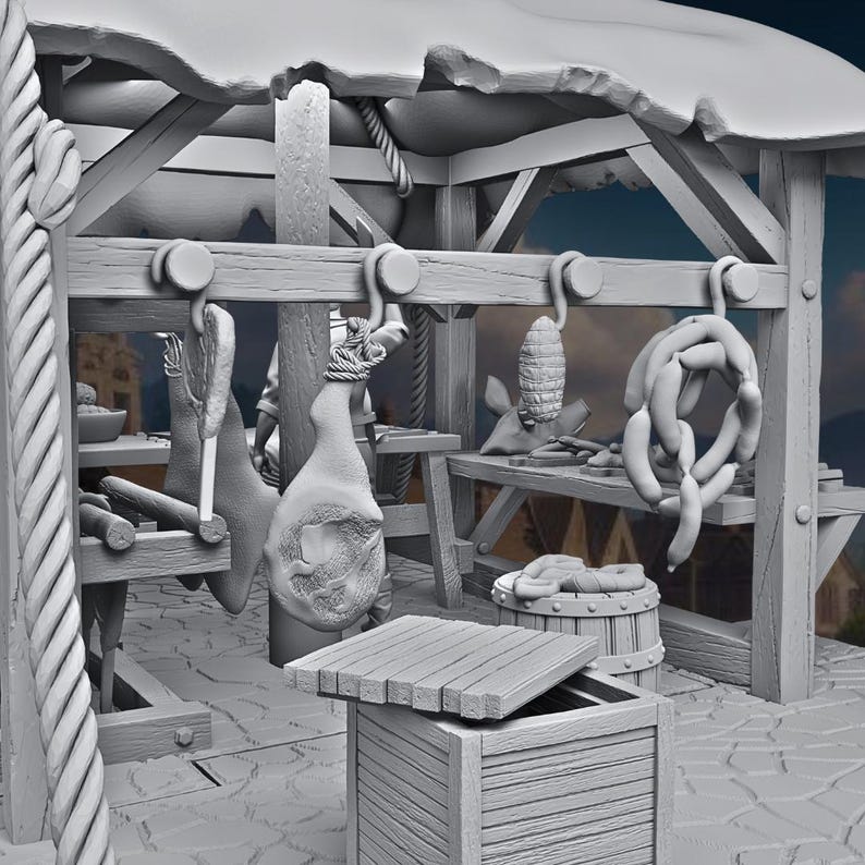 Butcher Stall - Meat Vendor - Marketplace - Shop- RPG - Terrain - Let's ...
