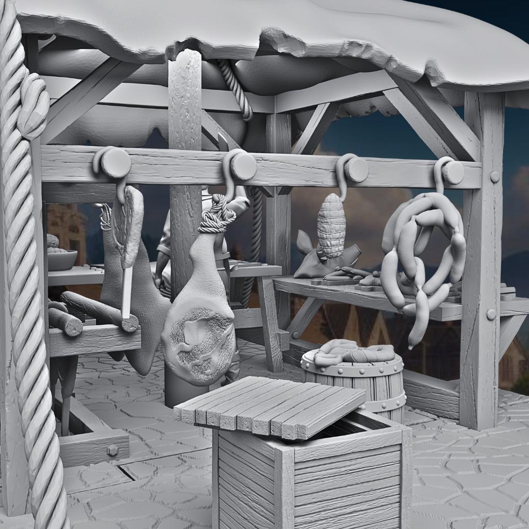 Butcher Stall - Meat Vendor - Marketplace - Shop- RPG - Terrain - Let's ...