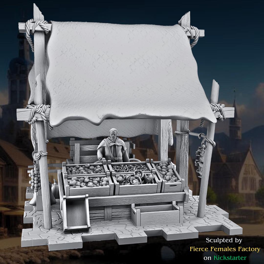 Market Stalls - Butcher - Fabric - Farmer - Produce - Shop- RPG ...