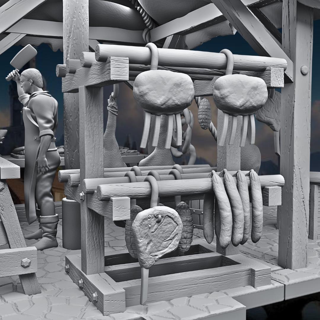 Butcher Stall - Meat Vendor - Marketplace - Shop- RPG - Terrain - Let's ...