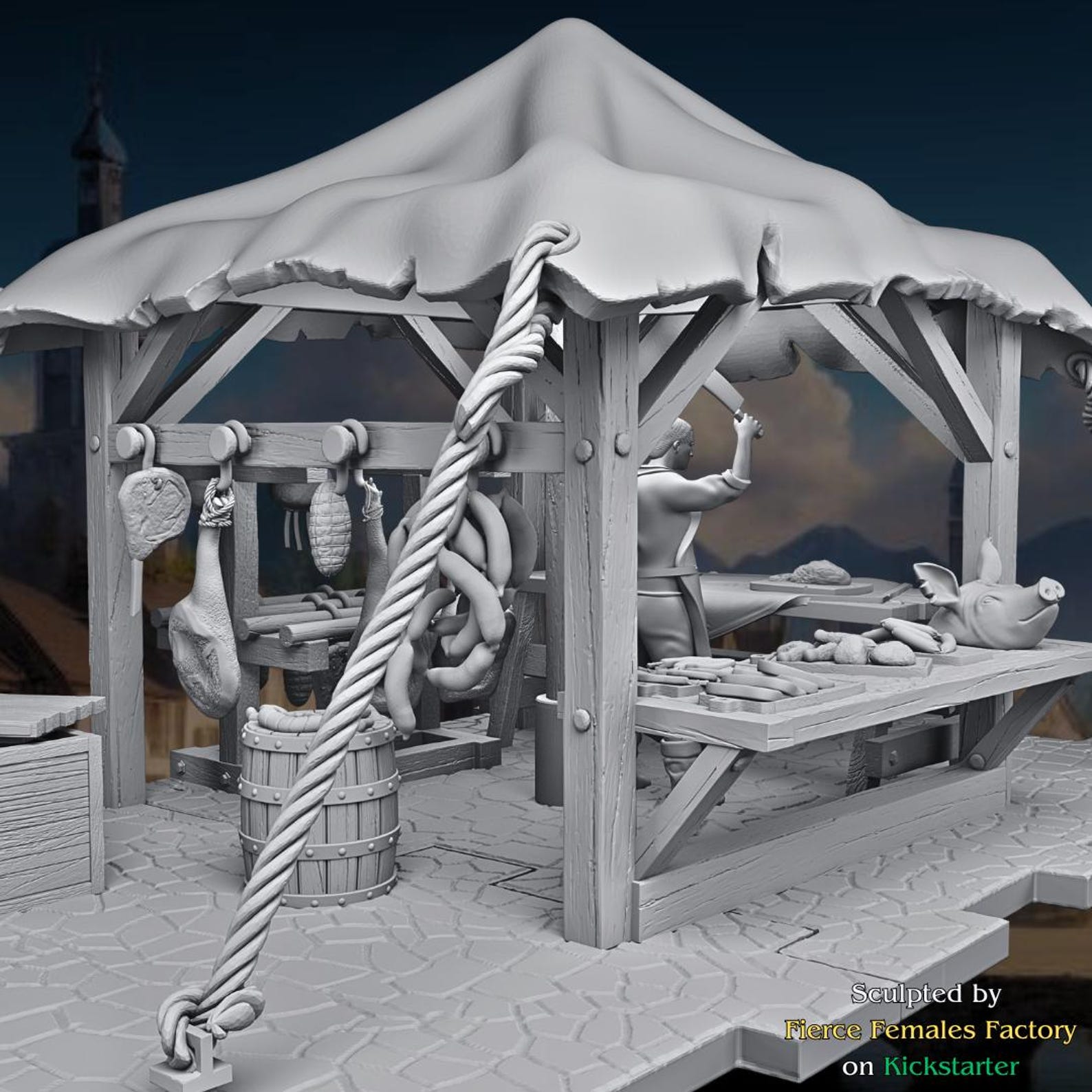 Butcher Stall - Meat Vendor - Marketplace - Shop- RPG - Terrain - Let's ...