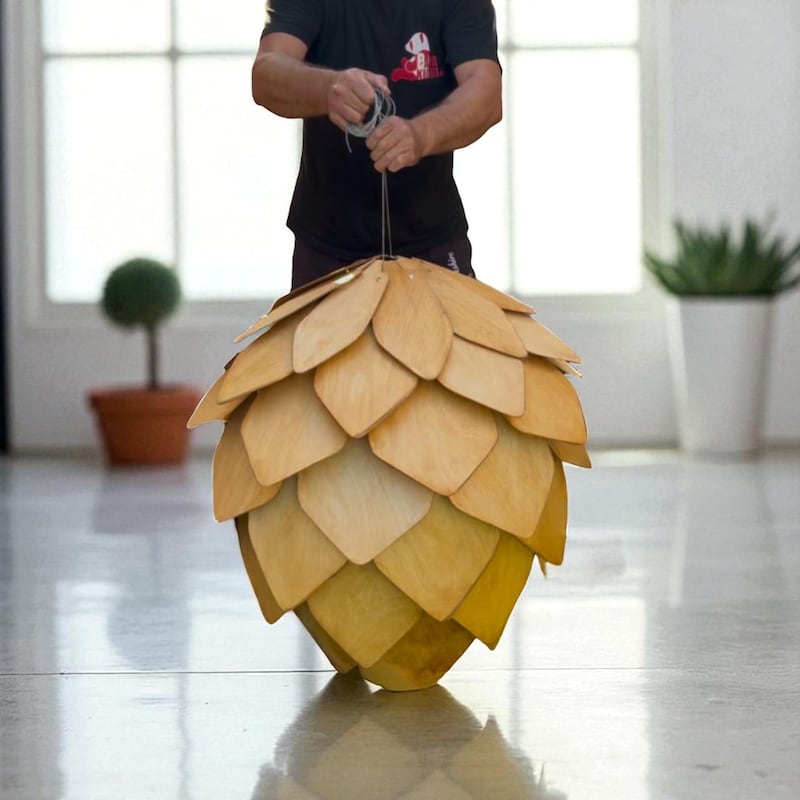 Wood Paper Light Fixture - Etsy