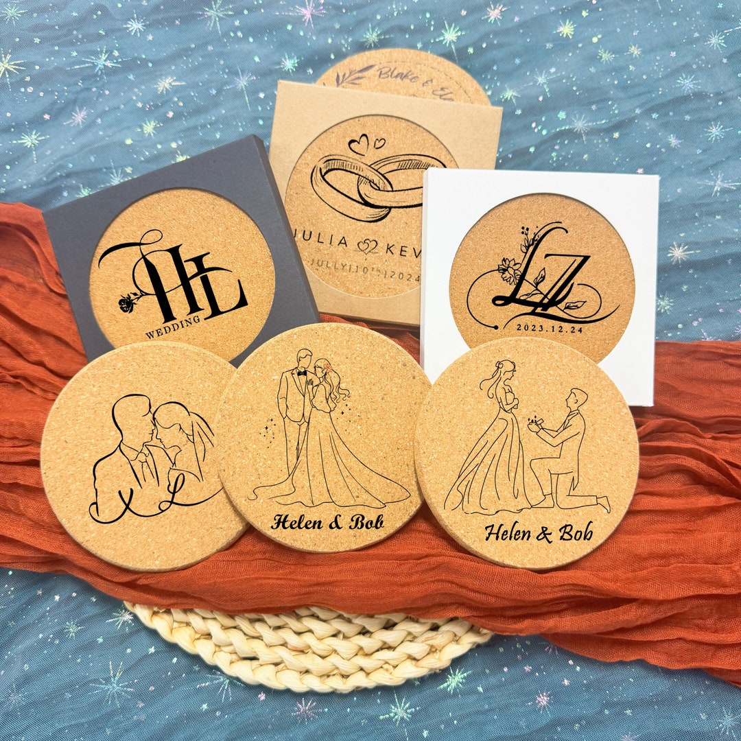 Personalized Cork Coaster, Cheap Wedding Favors Bulk, Wedding Gifts for ...