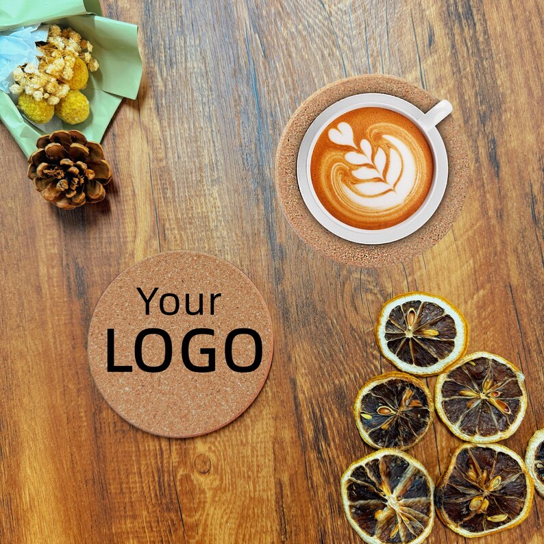 Custom Company Logo Coasters, Corporate Favors, Business Logo Cork ...