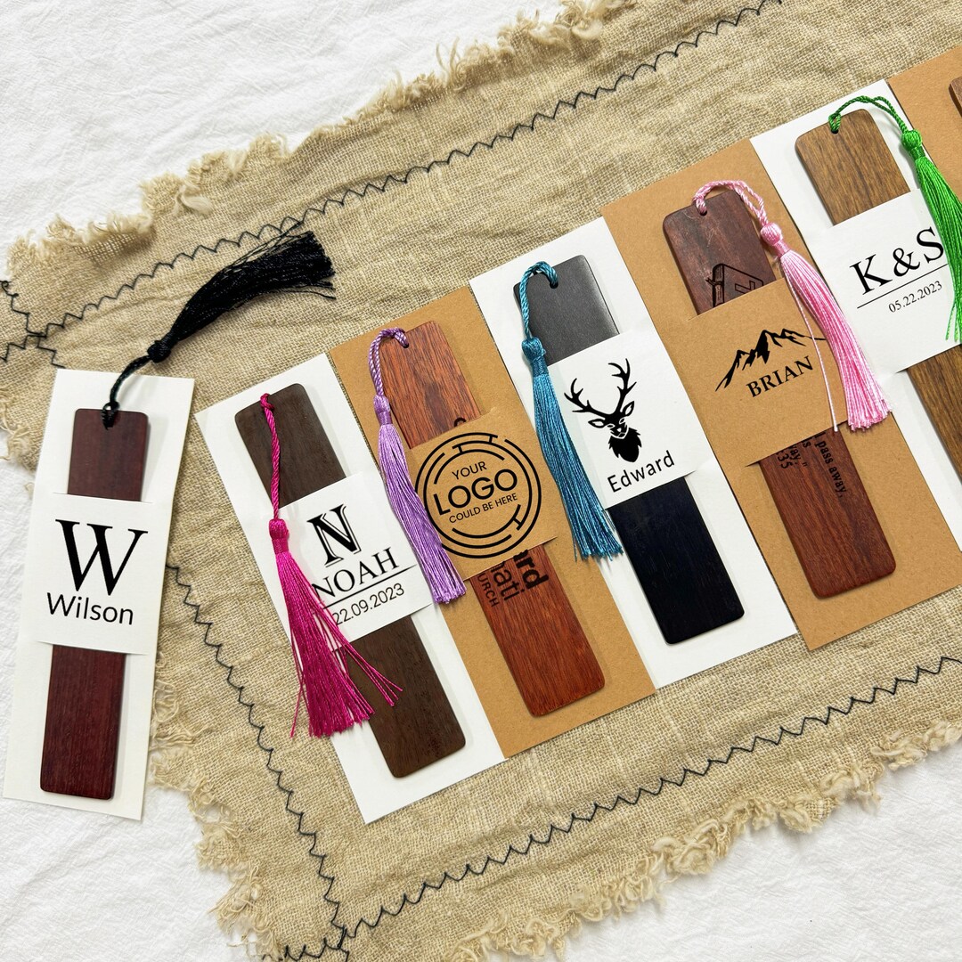 Customized Wooden Bookmark, Corporate Logo Gift, Gift for Coworker Bulk ...