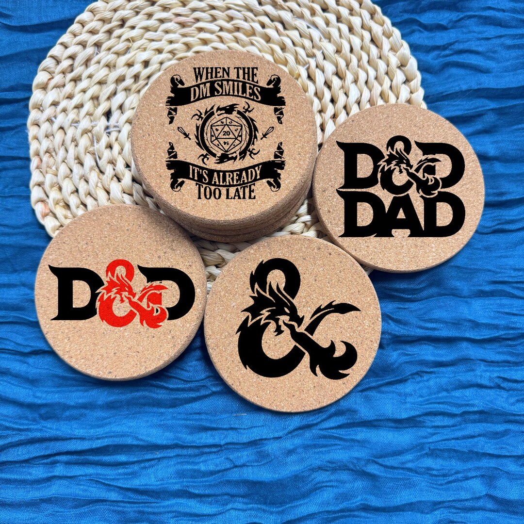 D&D Coaster Set, Dungeons and Dragons Coaster Gift, Dnd Gift, Dnd Decor ...