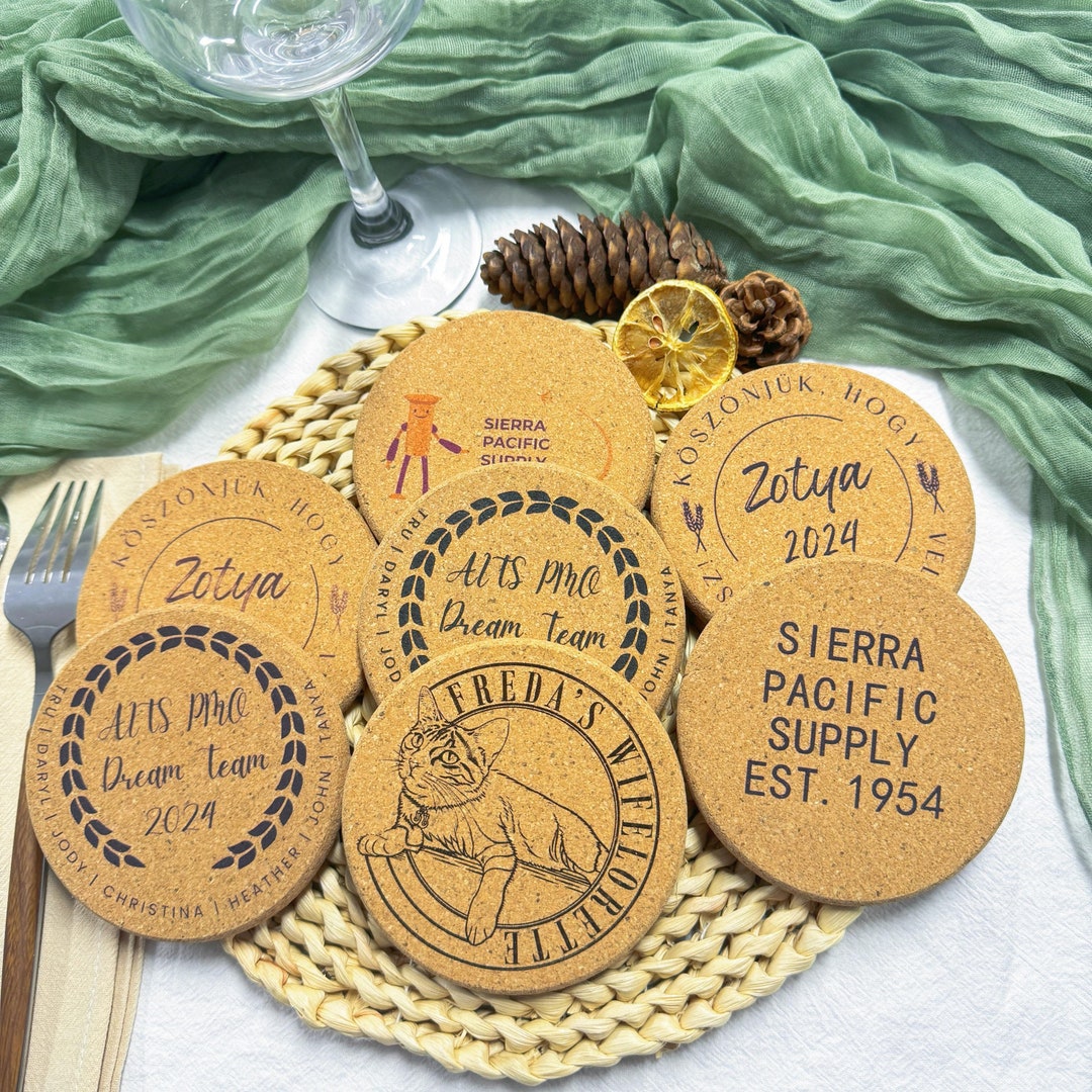 Bulk Custom Cork Coaster, Corporate Logo Coaster Gift, Employee Gift ...