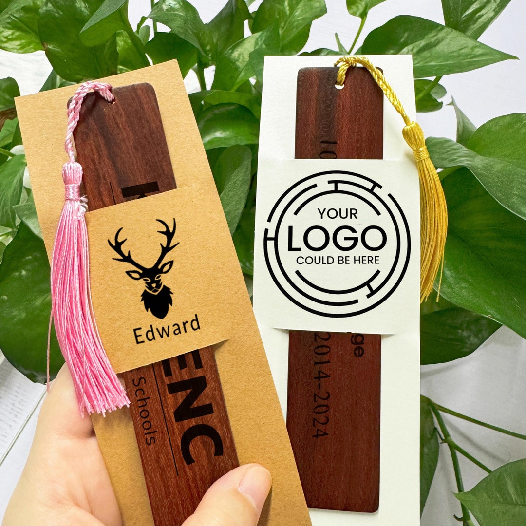 Customized Wood Bookmark, Corporate Gift, Logo Engraved Wood Bookmark ...