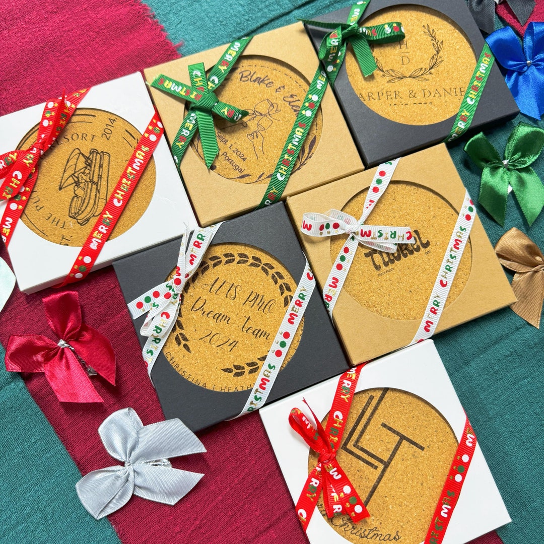 Personalized Logo Cork Coaster, Corporate Gift for Employees in Bulk ...