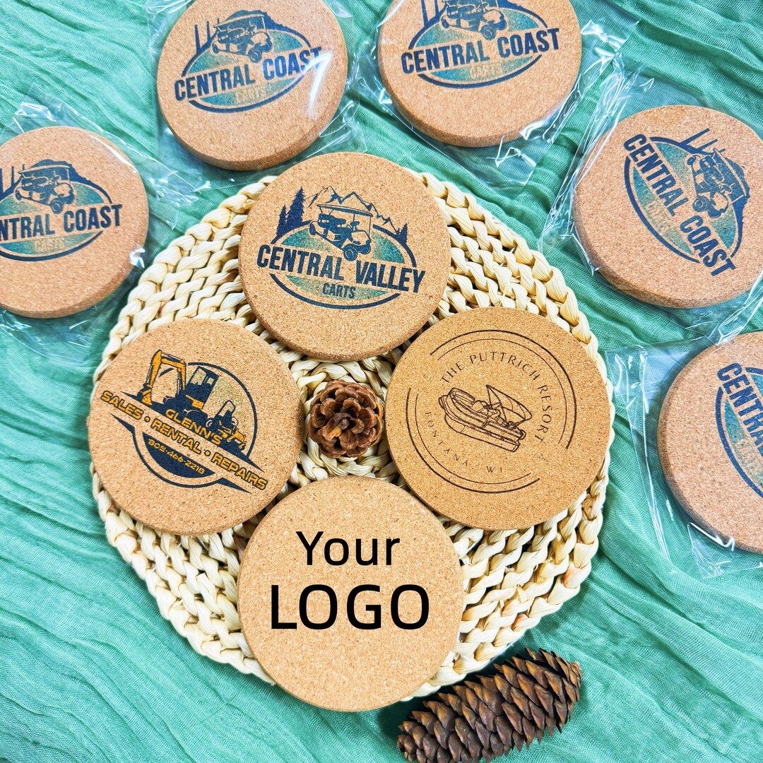 Bulk Corporate Coaster Gifts, Custom Logo Cork Coasters, Company ...