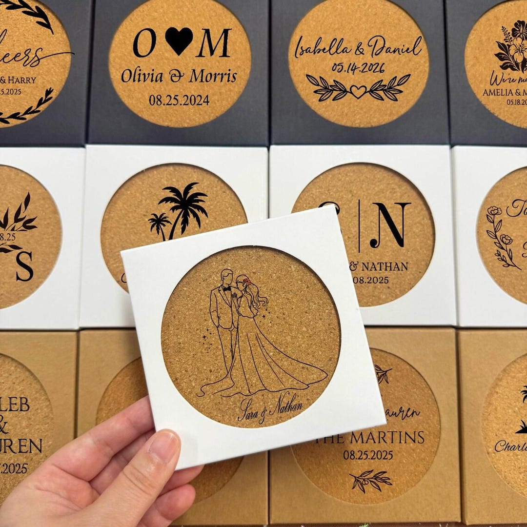Personalized Wedding Coaster Favors, Wedding Favors for Guests in Bulk ...