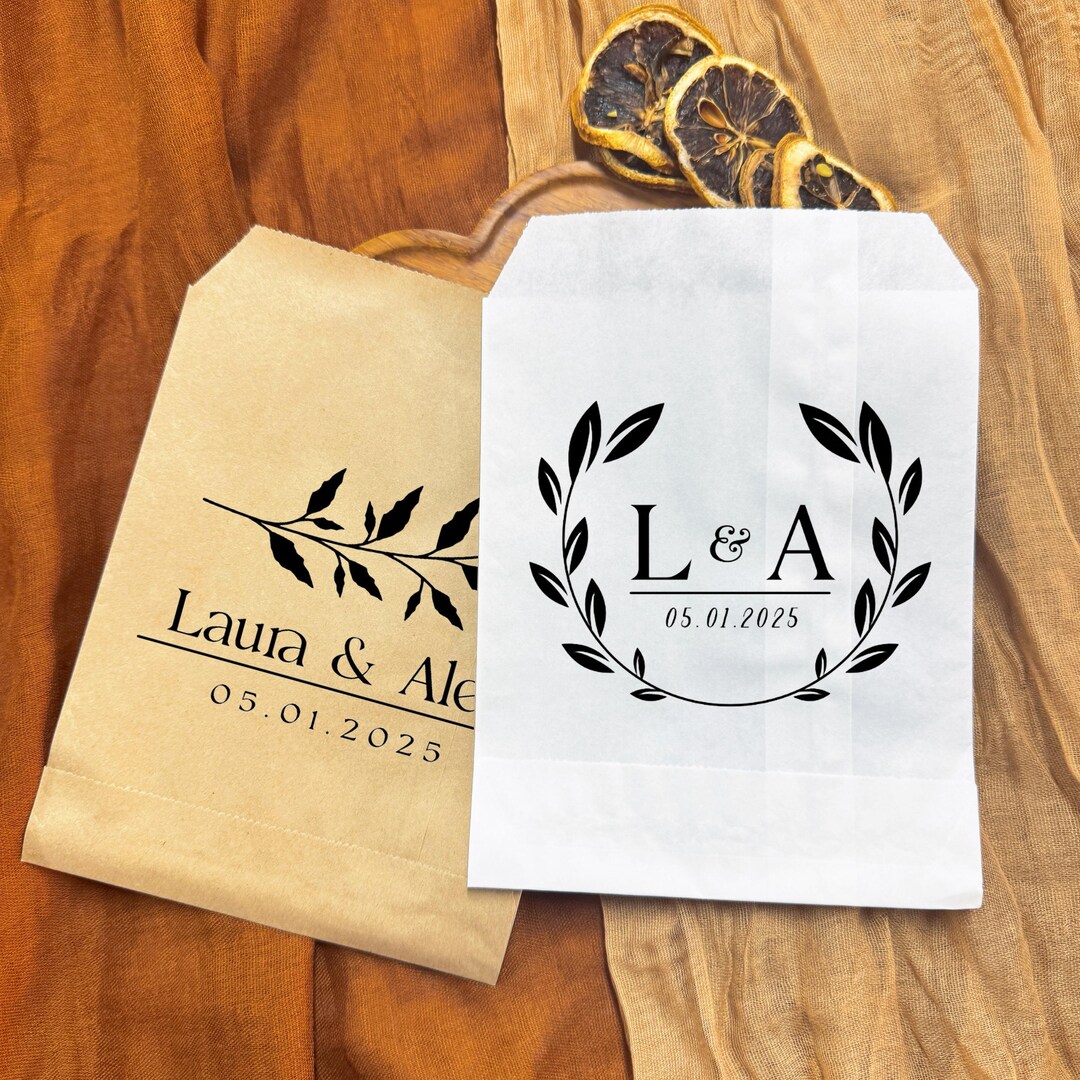 Personalized Wedding Favor Bags, Wedding Treat Bags, Cookie Bags, Snack ...