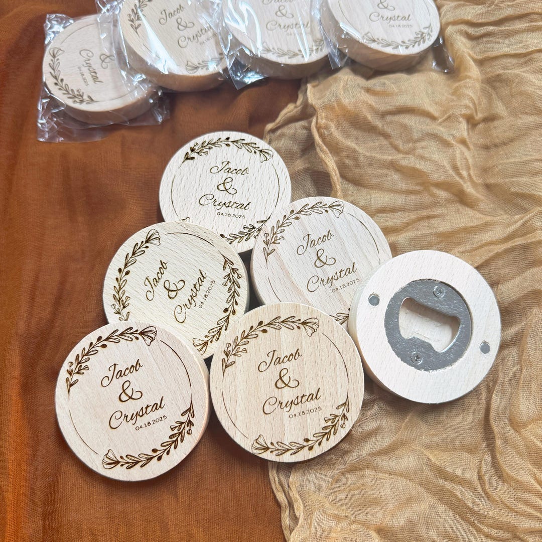 Personalized Wedding Magnet Favors, Wedding Favors for Guests, Wood ...