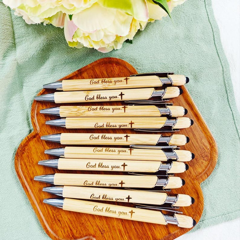 Engraved Bamboo Bible Verse Pens,personalized Bamboo Pens,custom Laser ...
