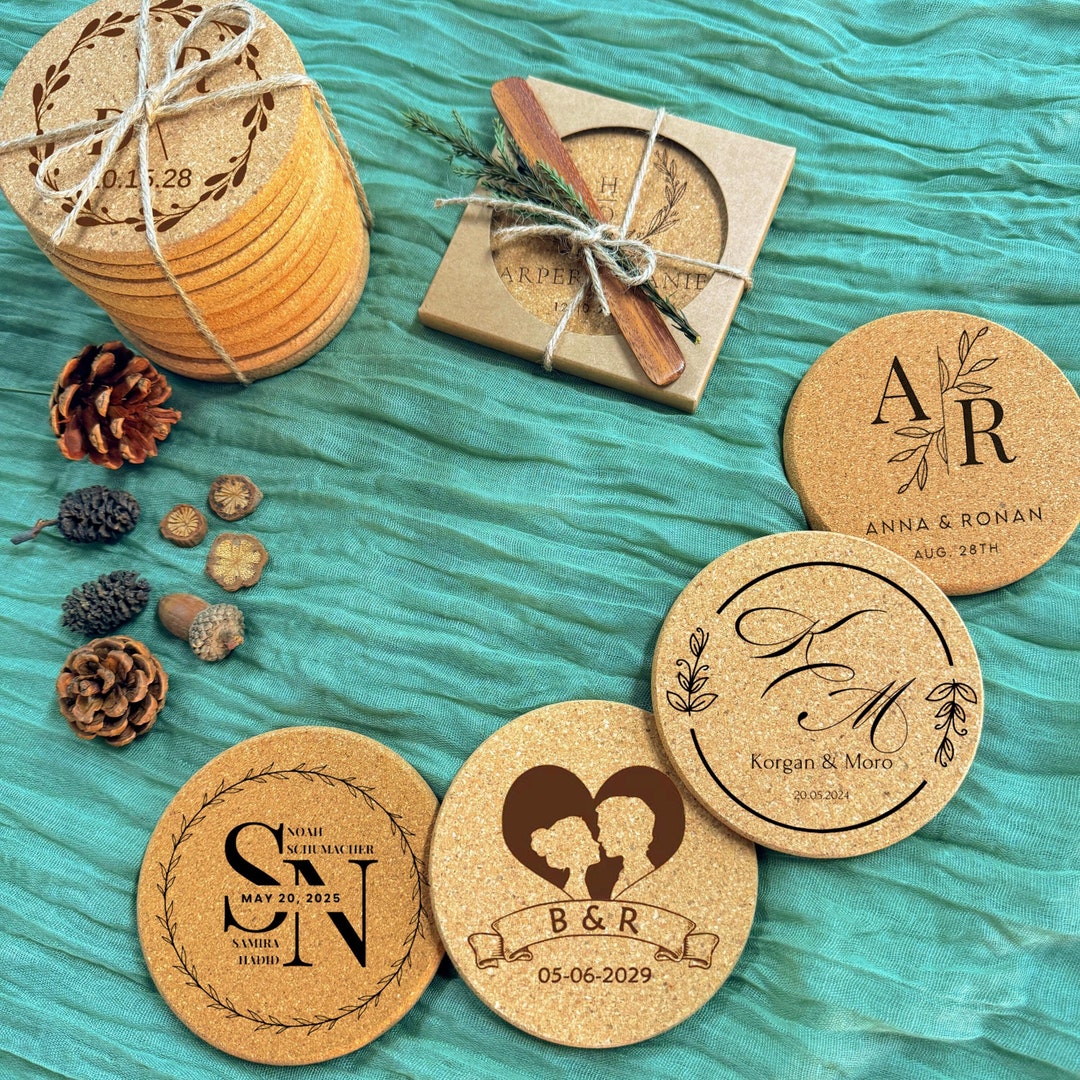 Set of 30 Cork Coasters, Logo Corporate Gifts, Corporate Gifts for ...
