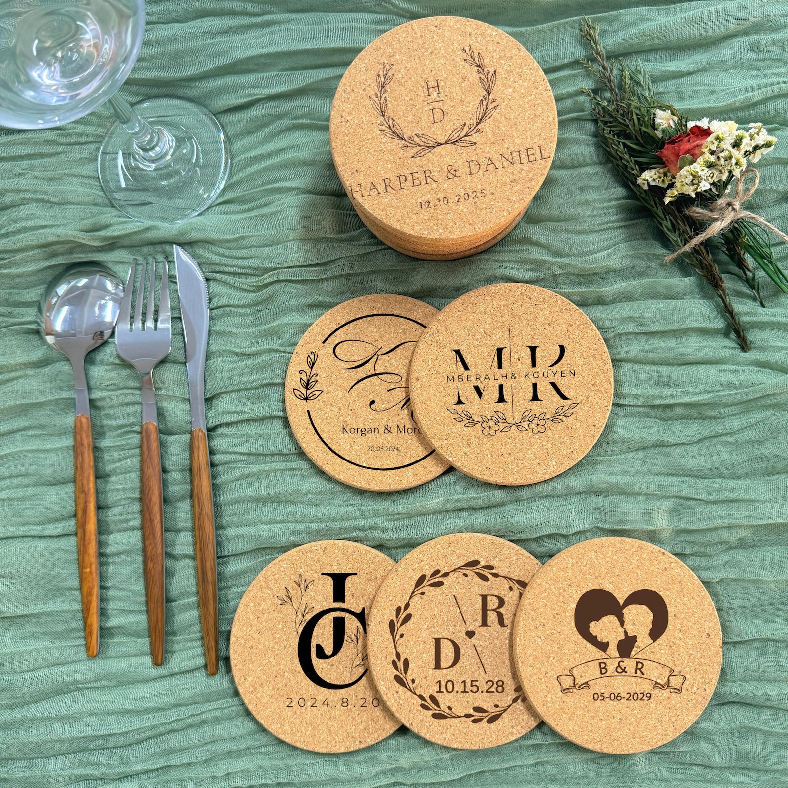 Custom Logo Coaster, Bulk Personalized Cork Coasters, Corporate Gifts ...