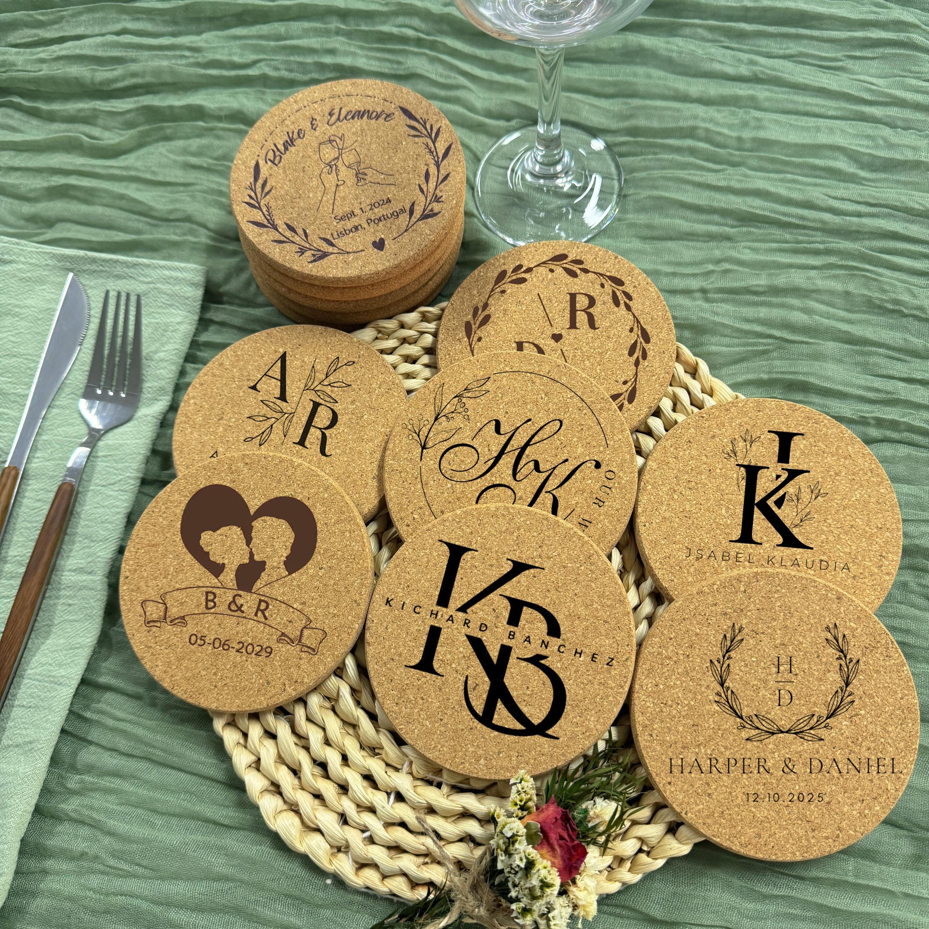 Custom Logo Coaster, Bulk Personalized Cork Coasters, Corporate Gifts ...