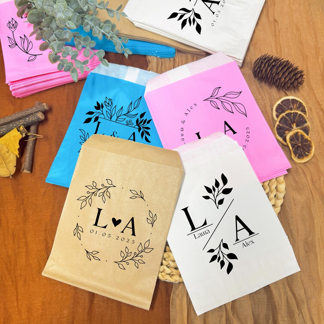 Personalized Favor Bags, Wedding Favors for Guests, Treat Bags, Snack ...