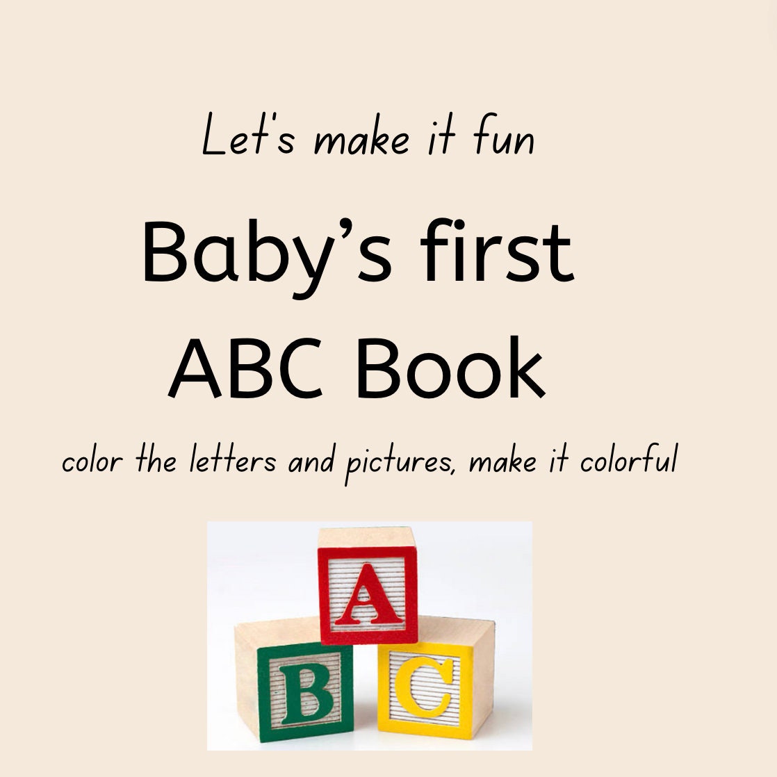 ABC Book Baby First Book Baby Shower Game Coloring Book Baby Shower ...