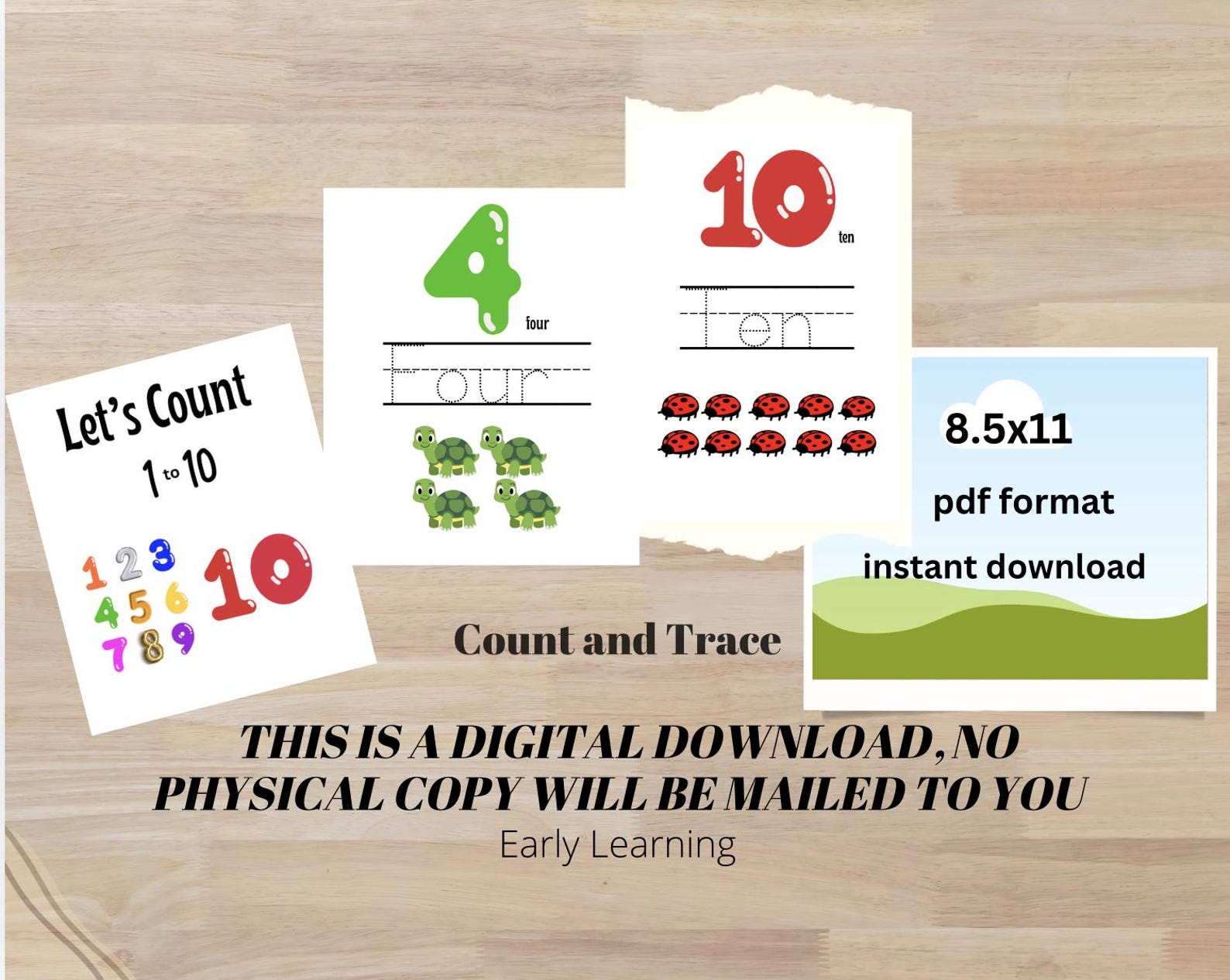 Let's Count 1-10 Kindergarten Early Learning Starting to Count for ...