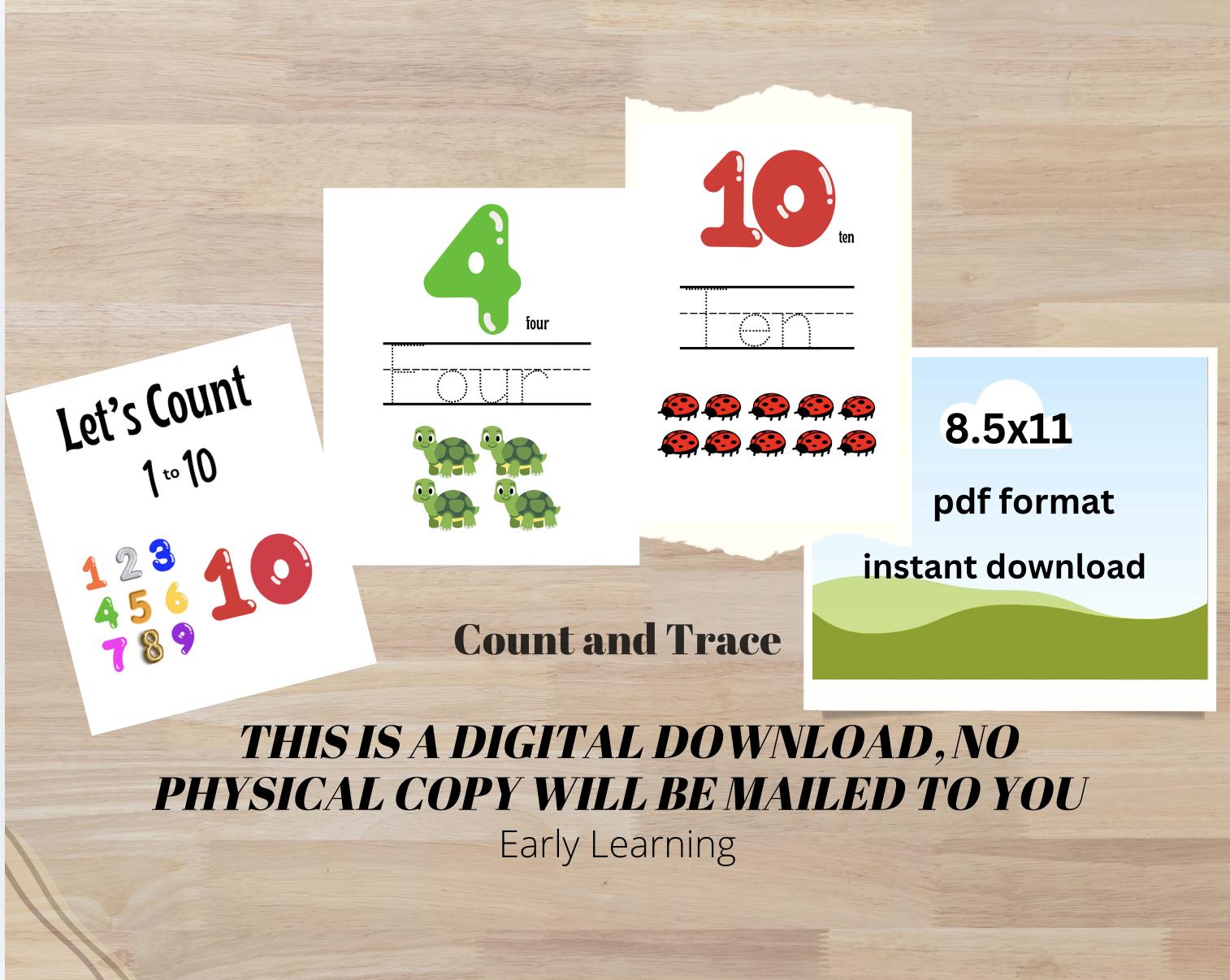 Let's Count 1-10 Kindergarten Early Learning Starting to Count for ...