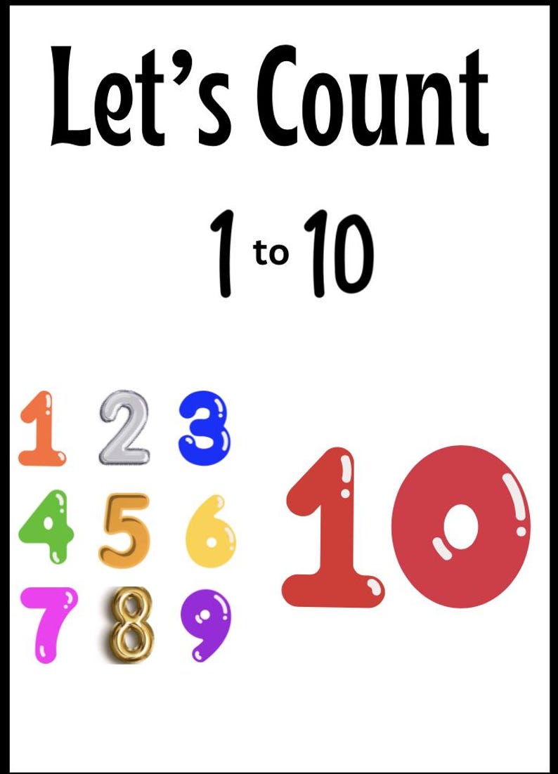 Let's Count 1-10 Kindergarten Early Learning Starting to Count for ...
