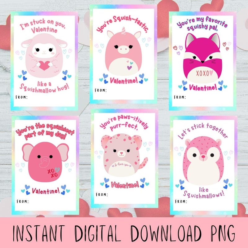 Squishmallow Valentine Cards - Etsy