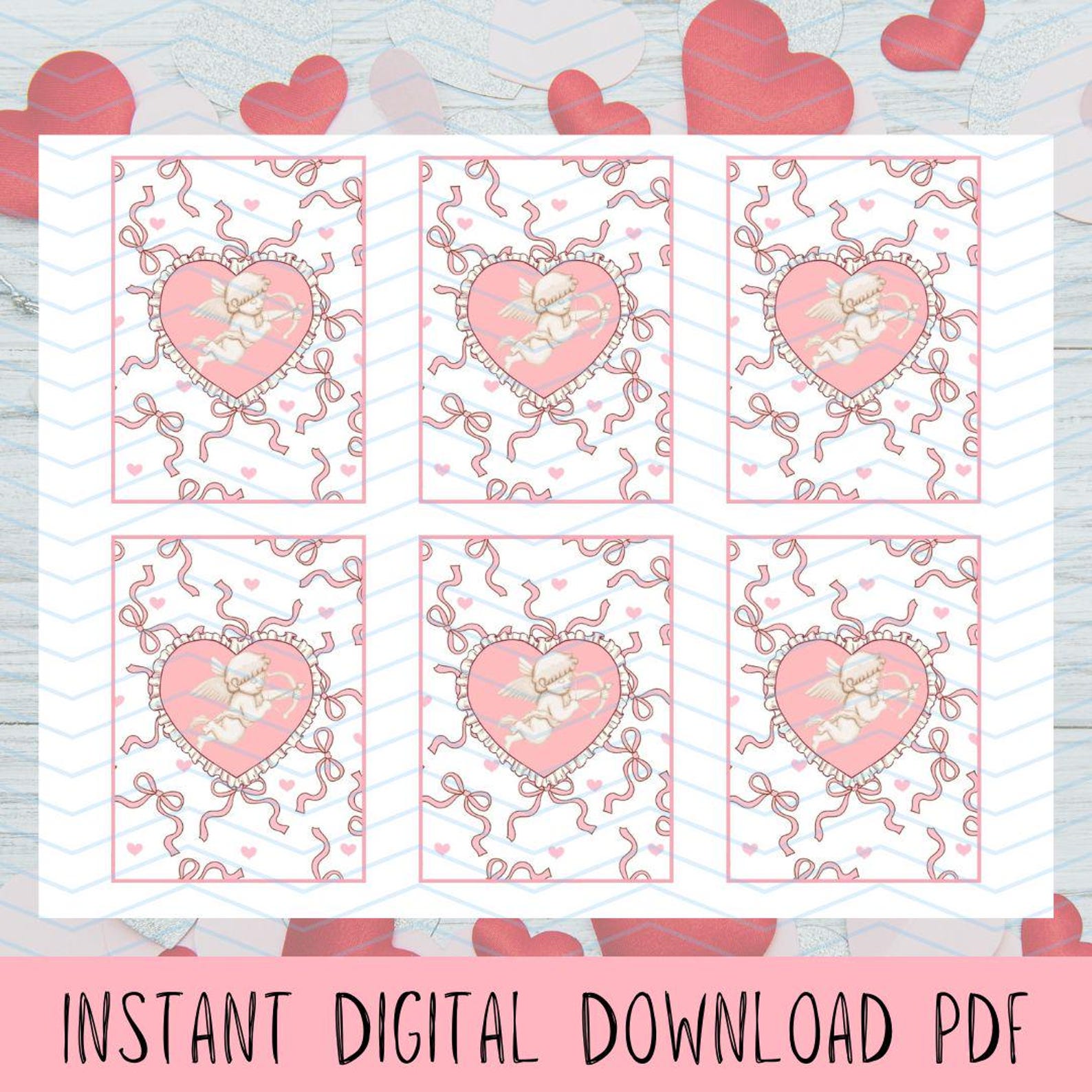 Coquette Bow Kids Valentine's Day Cards, Printable Classroom Valentines ...