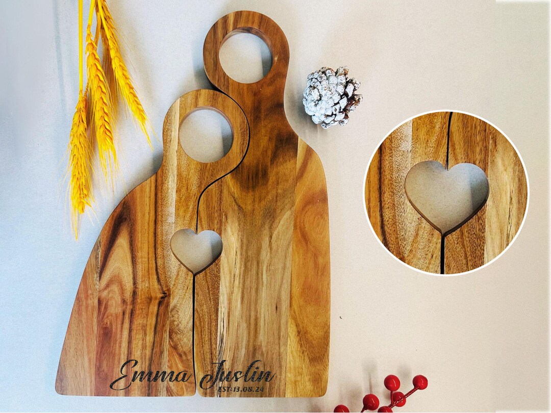 Personalized Nesting Charcuterie Board, Custom Couple Cutting Board ...