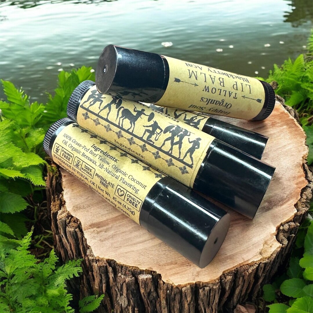 Tallow Lip Balm 4 Pack Organic Grass Fed Tallow Chapstick All Natural ...
