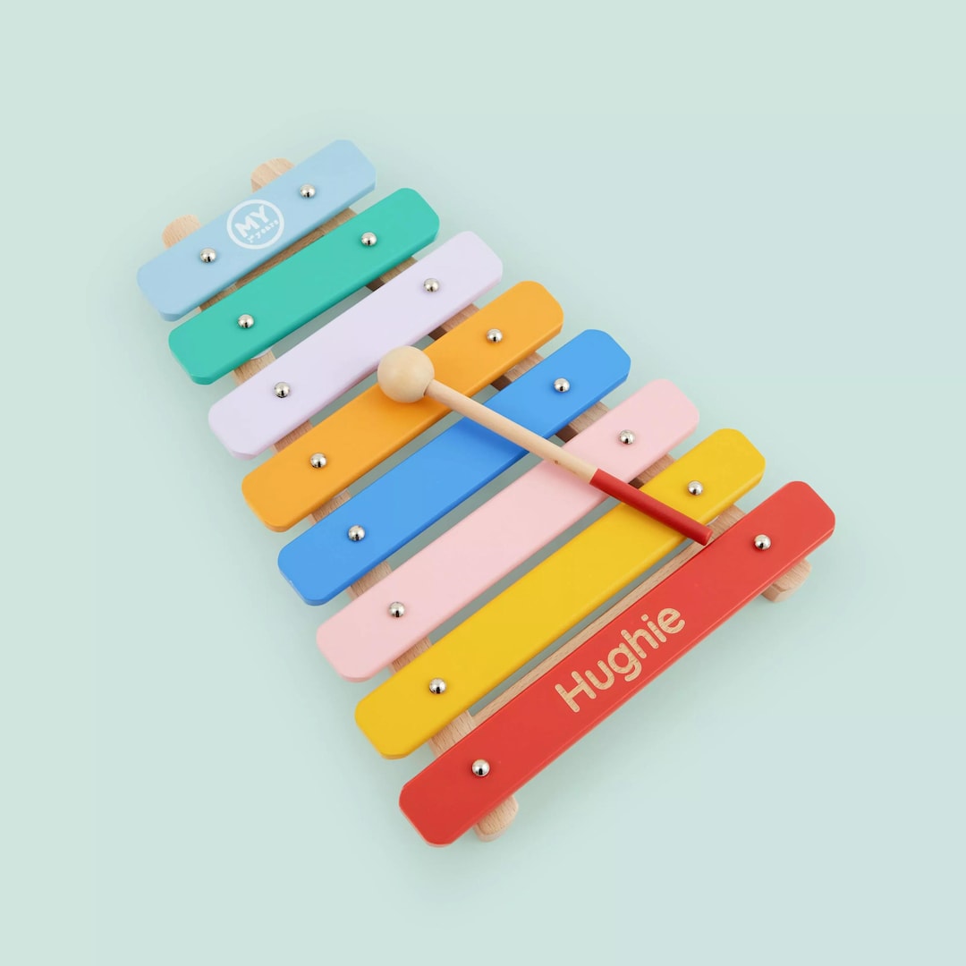 Personalized Colorful Wooden Xylophone Toy, Custom Toddler Music ...