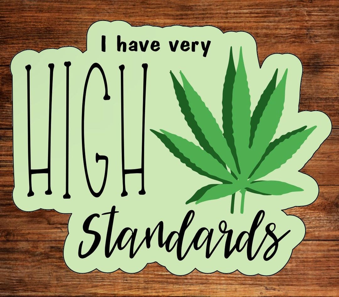 I Have High Standards Sticker, Weed Sticker, High Standards Sticker ...