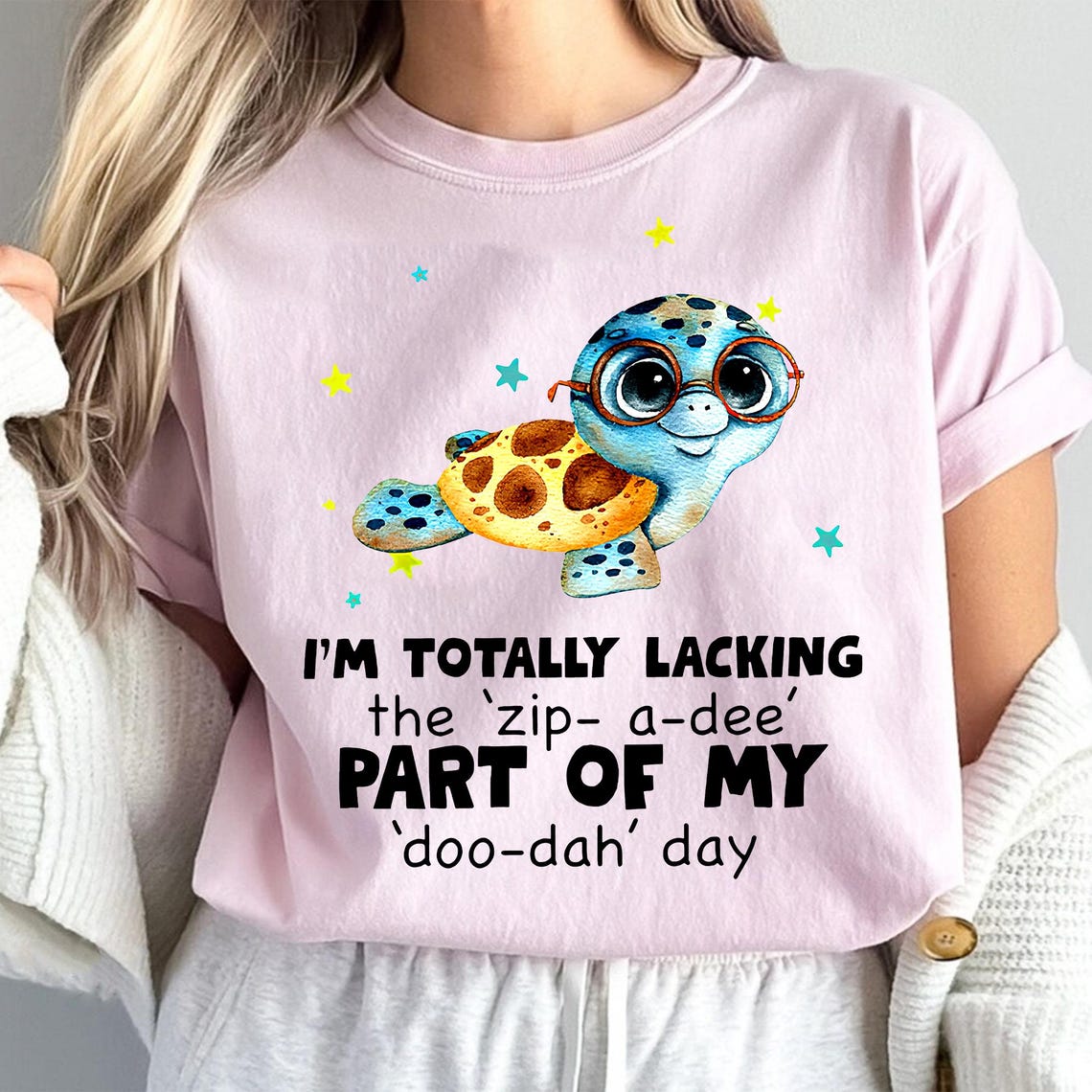 Adorable Turtle PNG With Funny “zip-a-dee-doo-dah Day” Quote – Cute ...