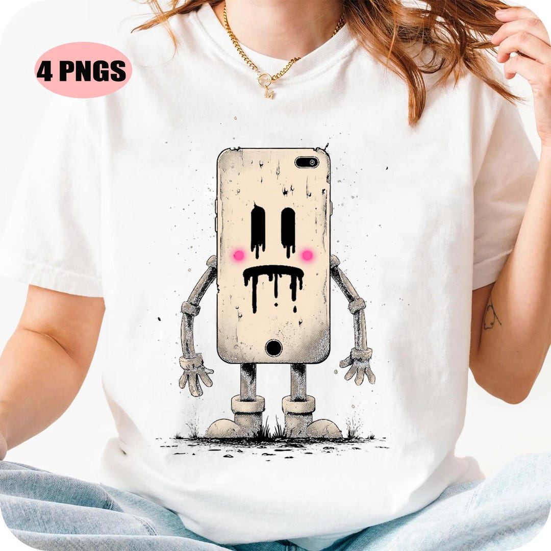 Phone Zombie Halloween PNG, Grunge Drip Face Shirt Design, Vintage ...