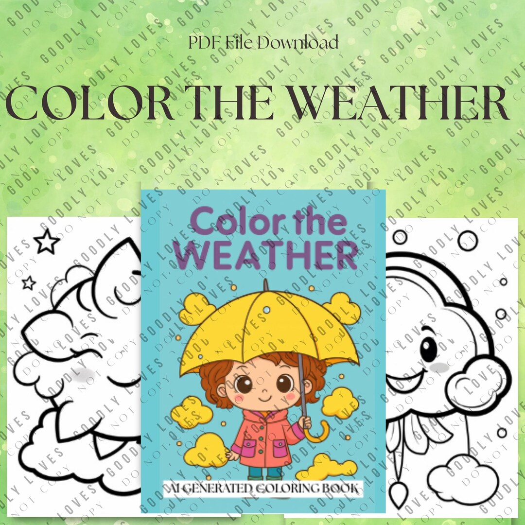 Color the Weather Coloring Book: 200 Pages + Stickers (PDF Download) - Etsy