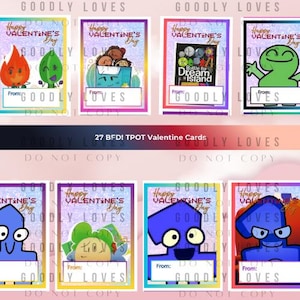 27 BFDI Battle for Dream Island Valentine Cards | PDF DIGITAL Download ...