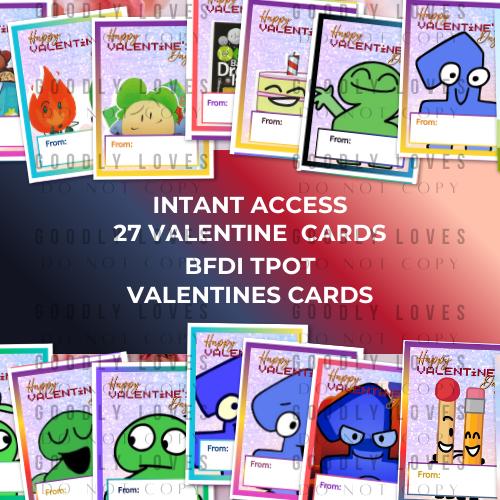 27 BFDI Battle for Dream Island Valentine Cards | PDF DIGITAL Download ...