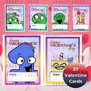 27 BFDI Battle for Dream Island Valentine Cards | PDF DIGITAL Download ...