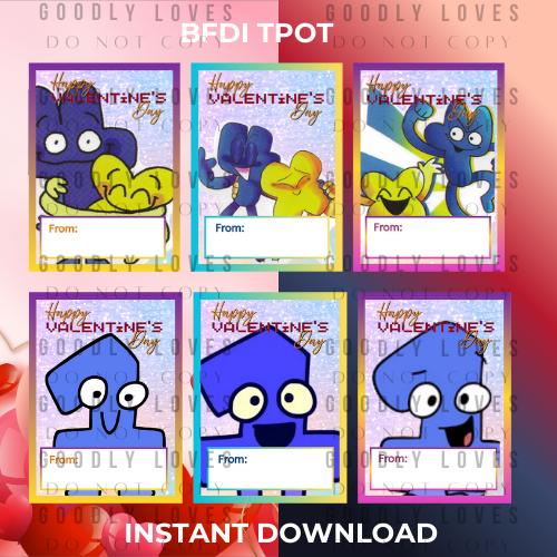 27 BFDI Battle for Dream Island Valentine Cards | PDF DIGITAL Download ...