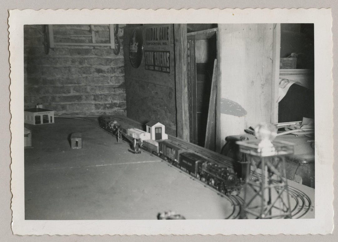Original Vintage Photo Snapshot Model Train Railroad Setup 1950s - Etsy